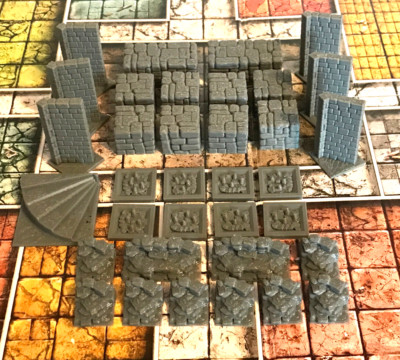 HeroQuest 35 Piece Dungeon Scatter Scenery Set - Secret Door - Pit Trap ...