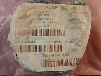 3" Wide x 4' Long Ammeraal Beltech Flexam EM 8/2 Endless Belt - Fast ...