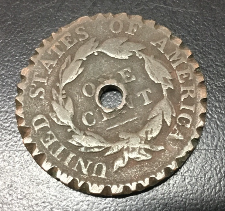 1817 LARGE CENT Early American Copper Members ODD Engraved COG ...