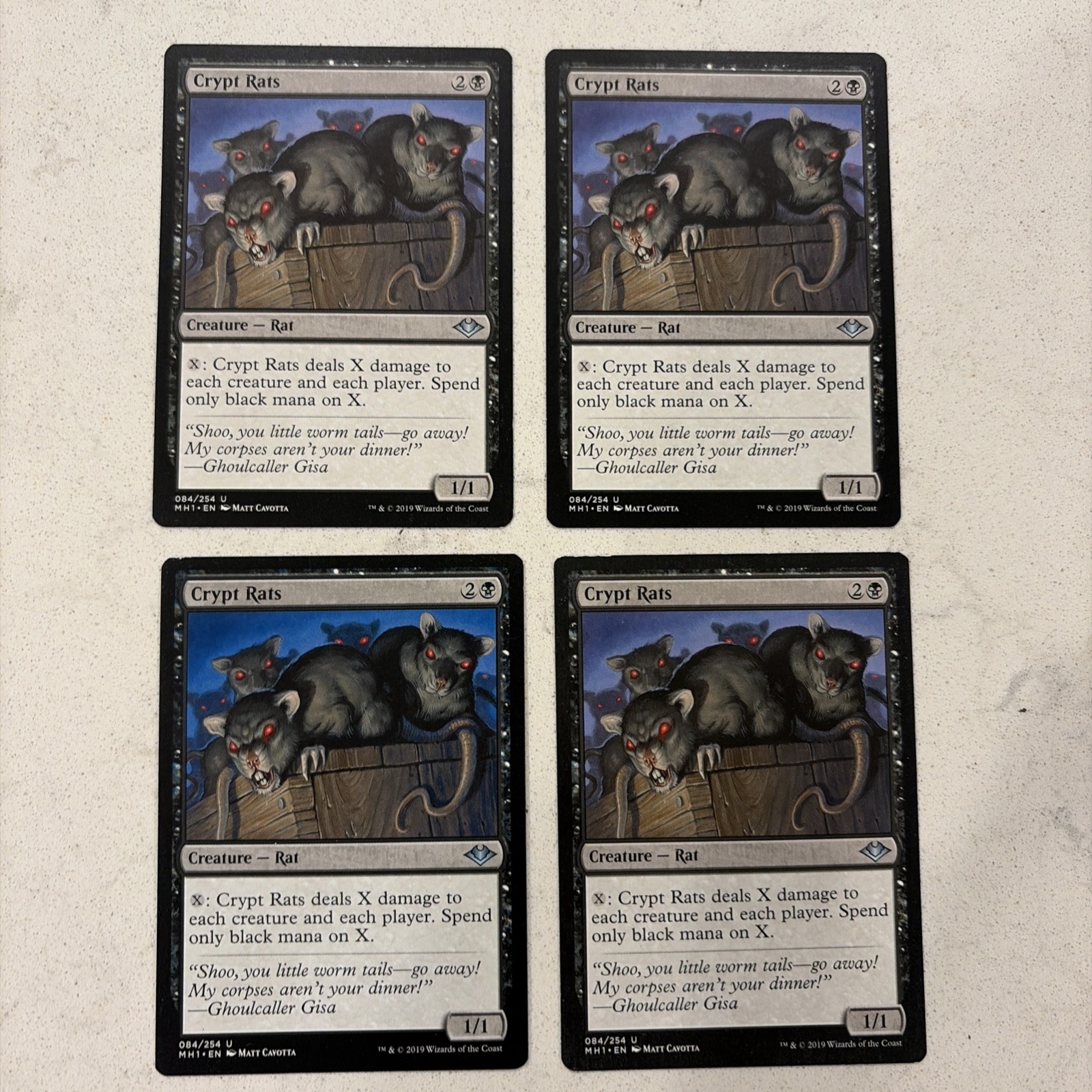 Magic the Gathering MTG Crypt Rats Play Set Of 4 Cards | eBay