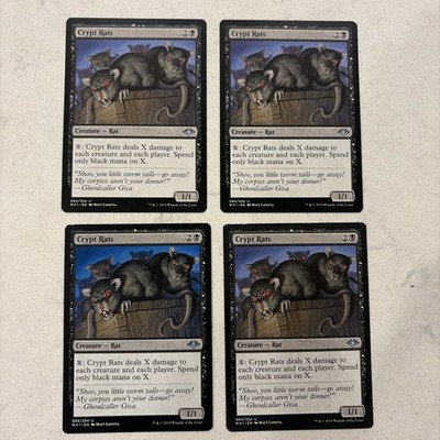 Magic the Gathering MTG Crypt Rats Play Set Of 4 Cards | eBay