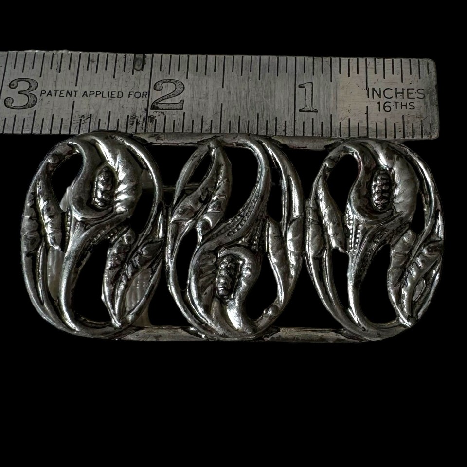 1930’s Vintage Art Deco Calla Lily Large Silver Pot Metal Flower Brooch ...
