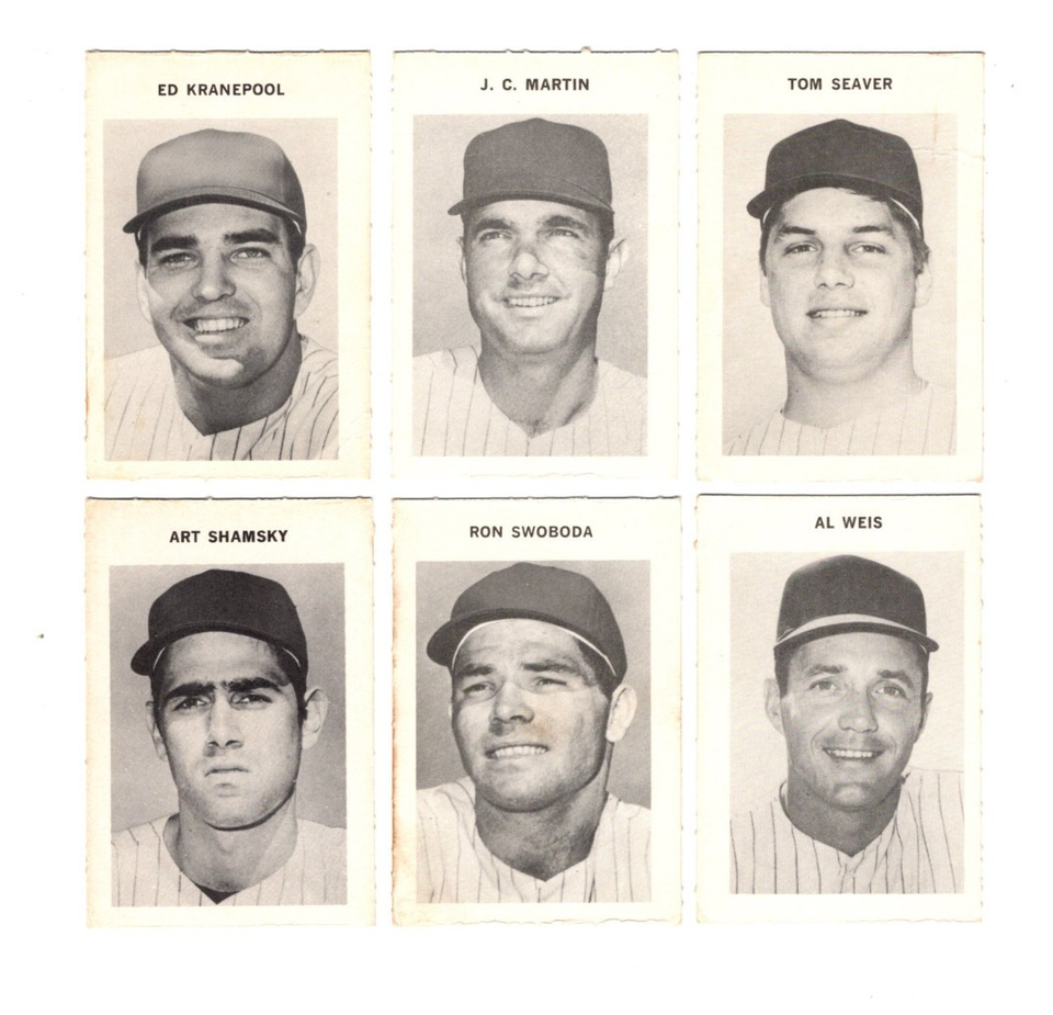1969 Milton Bradley NEW YORK METS complete team set 16 cards VG/EX EX ...