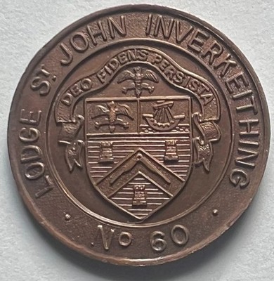 SCOTTISH MASONIC MARK TOKEN ST JOHN INVERKEITHING No.60 COIN PENNY M.M ...