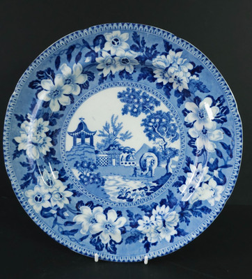 Antique John Rogers PEARLWARE Display PLATE Elephant Pattern C.1820 9.8 ...