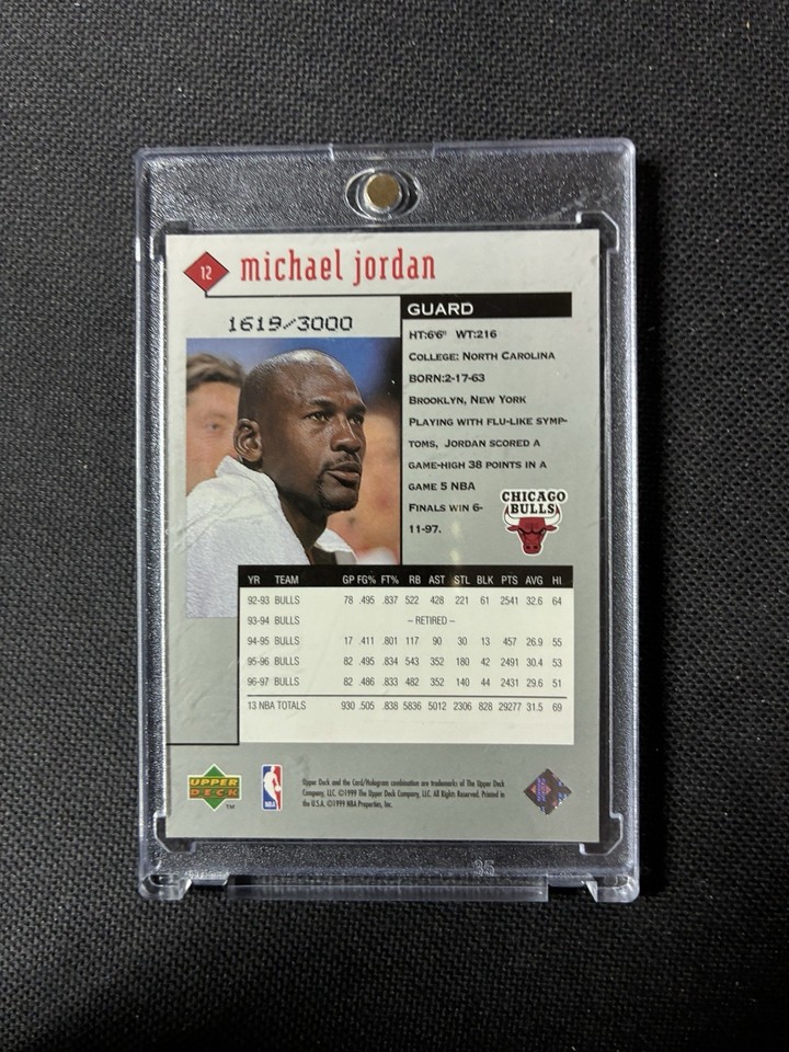 1998-99 Upper Deck Black Diamond Double Diamond /3000 Michael Jordan ...