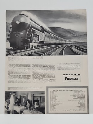 1942 Owens-Corning Fiberglass Fortune WW2 Print Ad Q1 Locomotive ...