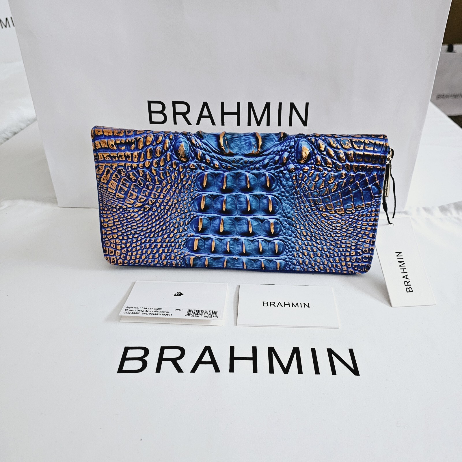 BRAHMIN DEEP AZURE MELBOURNE SKYLER/CLUTCH #HARD TO FIND # | eBay