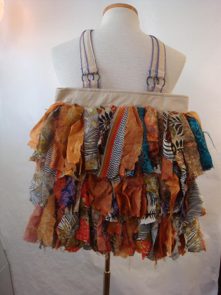 Silk Rag Purse Bag Fall Colors Orange Shoulder 14 Inch | eBay