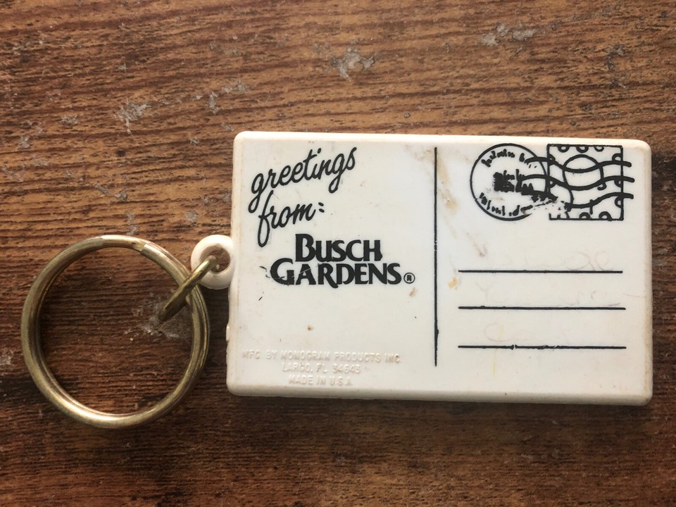 Vintage BAUSCH GARDENDS Panada Plastic Postcard keychain | eBay