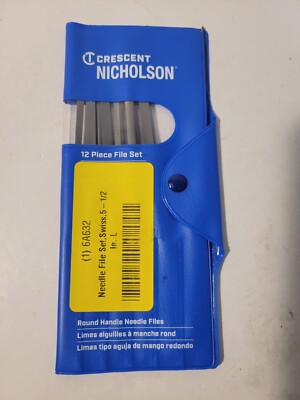 12-Piece Crescent Nicholson 37398 File Set Round Handle Needle Files 5 ...