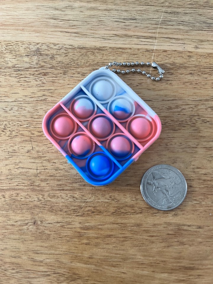 6 Pack Mini Pop Fidget Stress Relieving Push Pop Bubble Fidget Keychain ...
