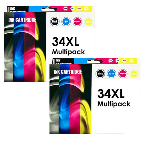 2x 34XL Multipack Ink Cartridges For Epson WF-3725 WF-3725DWF Golf Ball ...