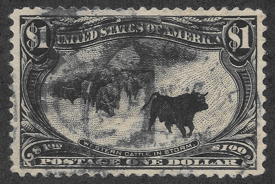 Kick-Off 2026 Sale: Used 1898 $1 Western Cattle in Storm Stamp, Scott ...