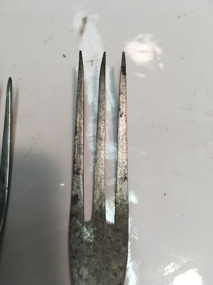 5 ANTIQUE B one Handle 3 Prong Tine Forks | eBay