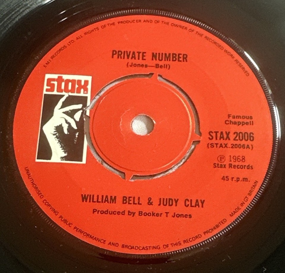 William Bell & Judy Clay ~Private Number UK STAX Soul Funk Record VG+ ...