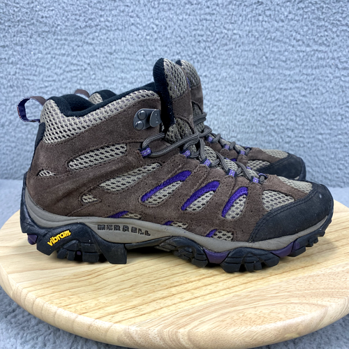 Merrell Moab Ventilator Boots Womens 8.5 Bracken Purple Hiking Vibram ...