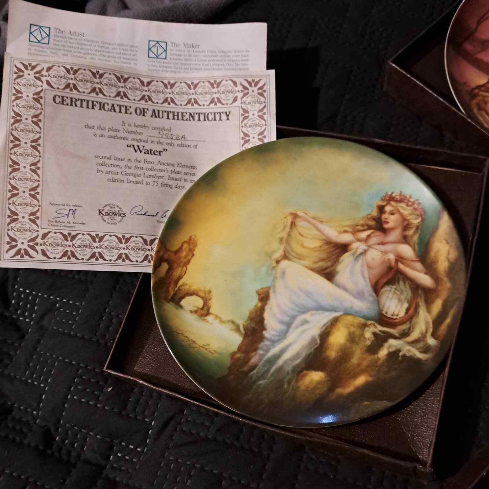 THE FOUR ANCIENT ELEMENTS Series Georgia Lambert KNOWLES 4 Plates COA ...