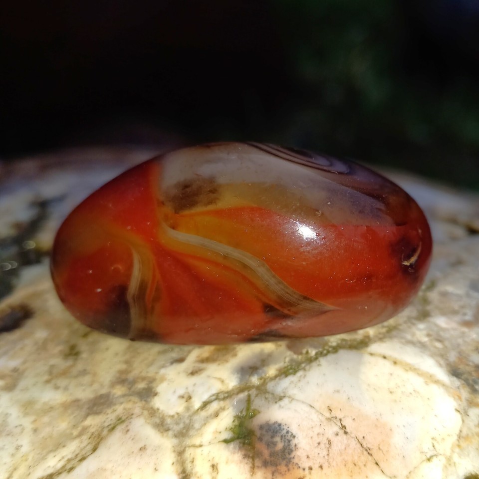 Streifenachat Karneol Carneol roter Achat Red Agat NrJ3 Kraft 34Gramm ...