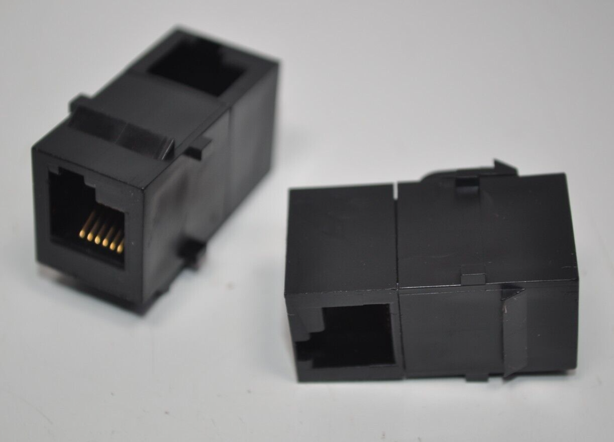 Lot of 2 NEW AMP TE 6P6C MMJ TO 6P6C MMJ Right Angle Jack Adapters ...