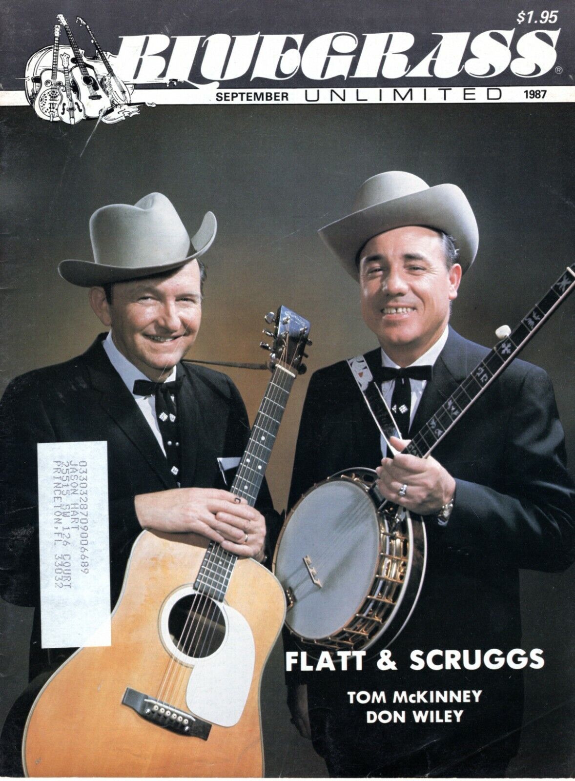 September 1987 Bluegrass Unlimited Flatt And Scruggs Bill Monroe Jim