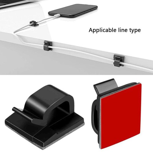50X Self Adhesive Backing Cable Clip Mounts wire Conduit Tubing Nylon ...