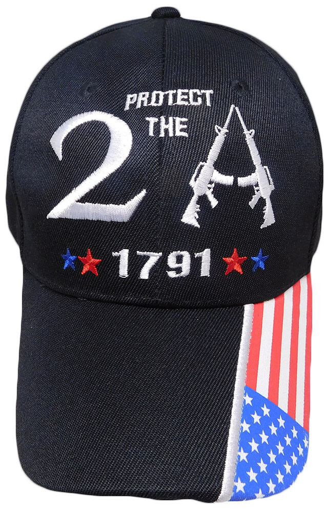 Protect The 2A 2nd Amendment 1791 Printed USA On Bill Embroidered Black ...