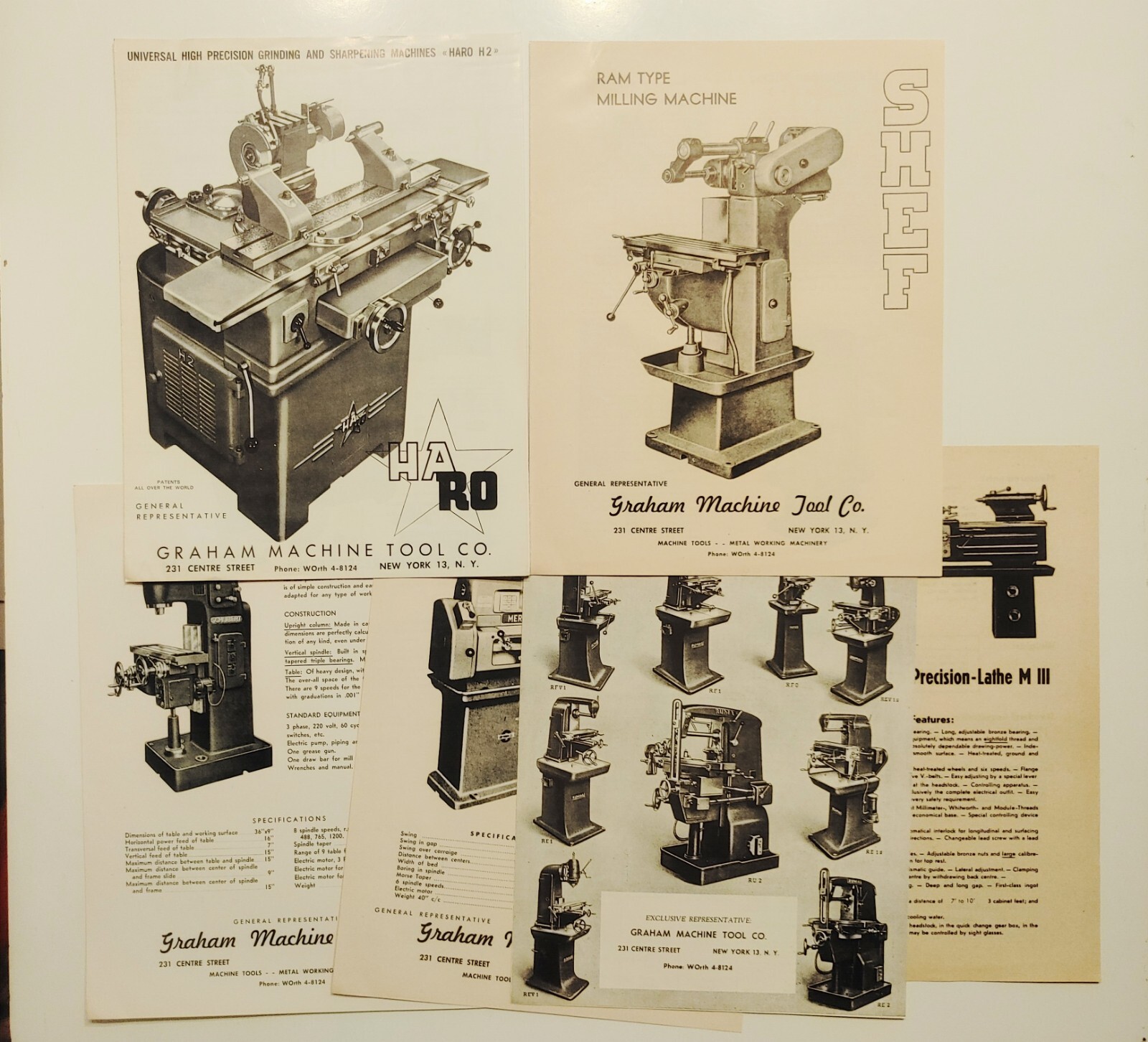 Scarce 1950's Lot (6) Graham Machine Tool Salesmen Brochures New York ...