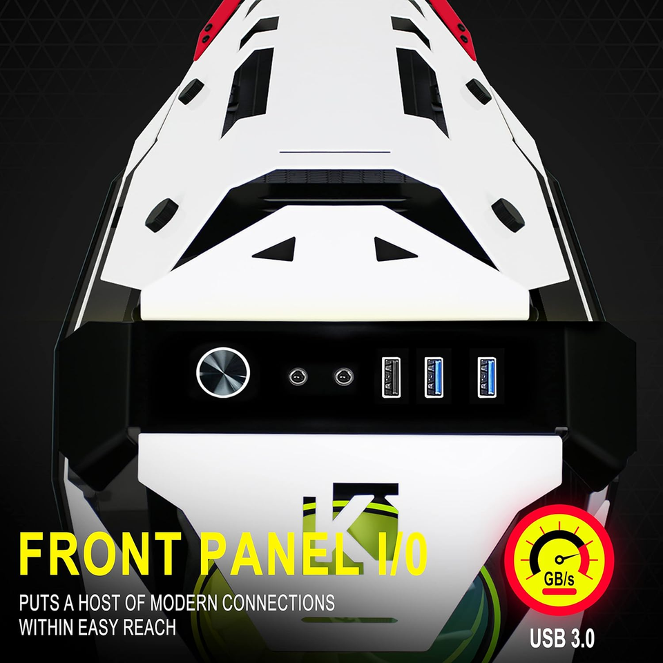 C650 Mech PC Case - ATX Tower Gaming Computer Case with Tempered Glass ...