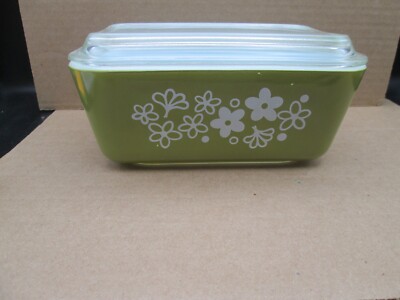 Vtg Pyrex Spring Blossom Crazy Daisy 1 1/2 Pint 502 Refrigerator Dish ...