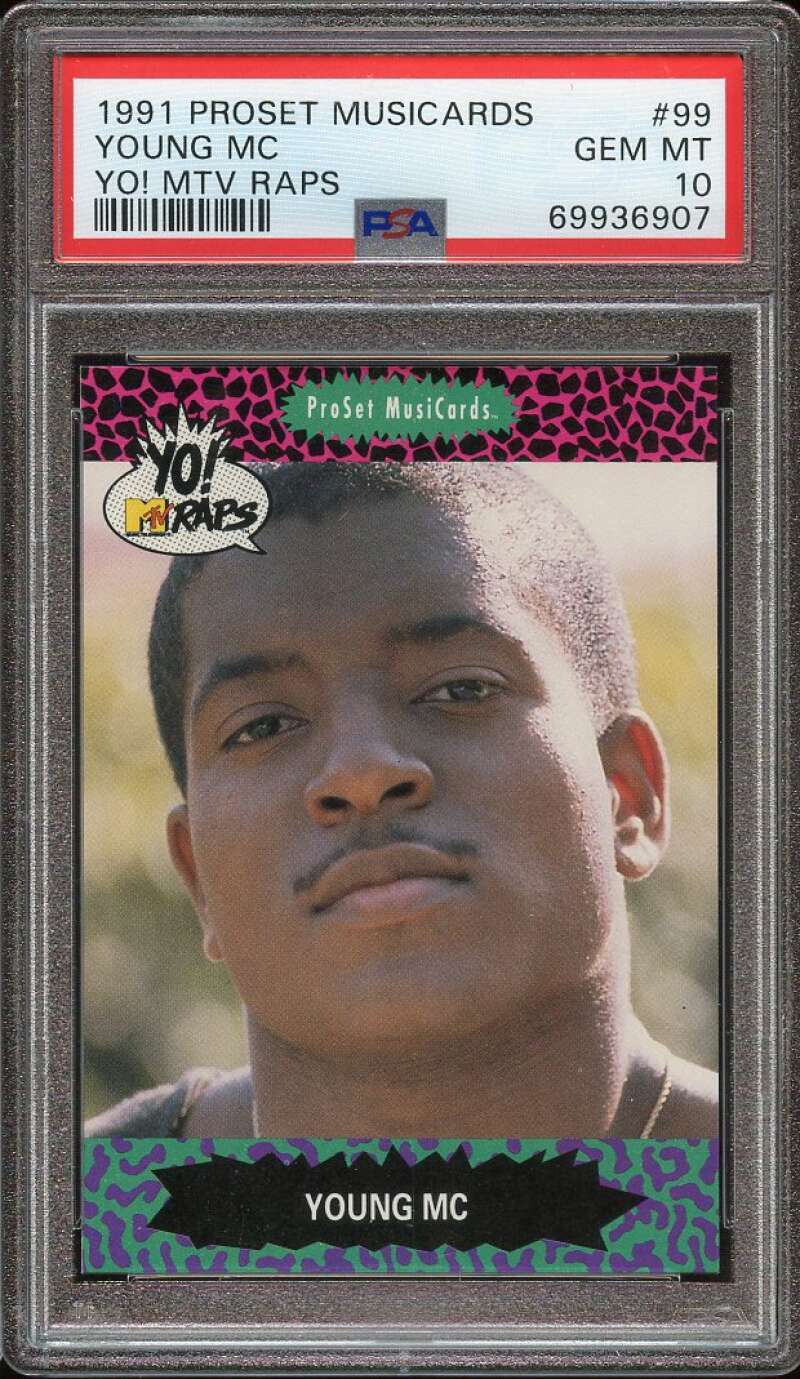 1991 PROSET MUSICARDS YO! MTV RAPS #99 YOUNG MC PSA 10 POP 2 | eBay