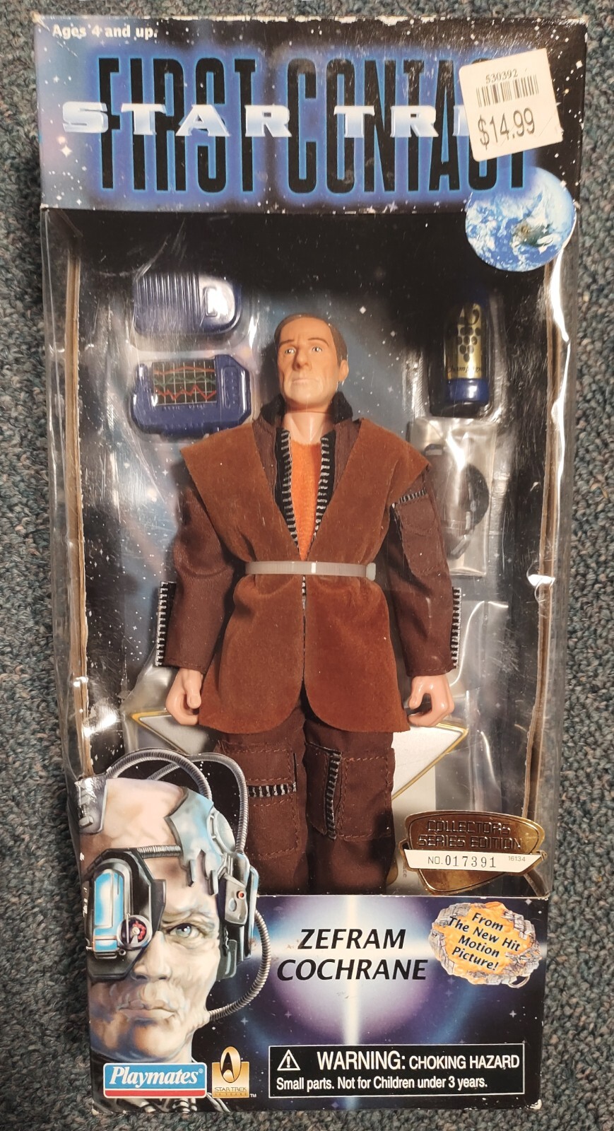 Star Trek First Contact Zefram Cochrane Action Figure Sealed Playmates ...