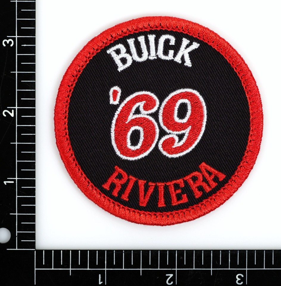 1969 Buick Riviera Embroidered Patch Black Ripstop/Red Iron-On Sew-On ...