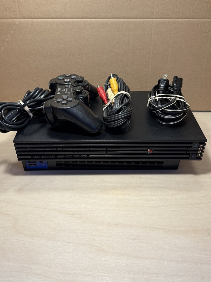 Sony PlayStation 2 PS2 Fat Console Bundle SCPH-39001 Black Tested Works ...