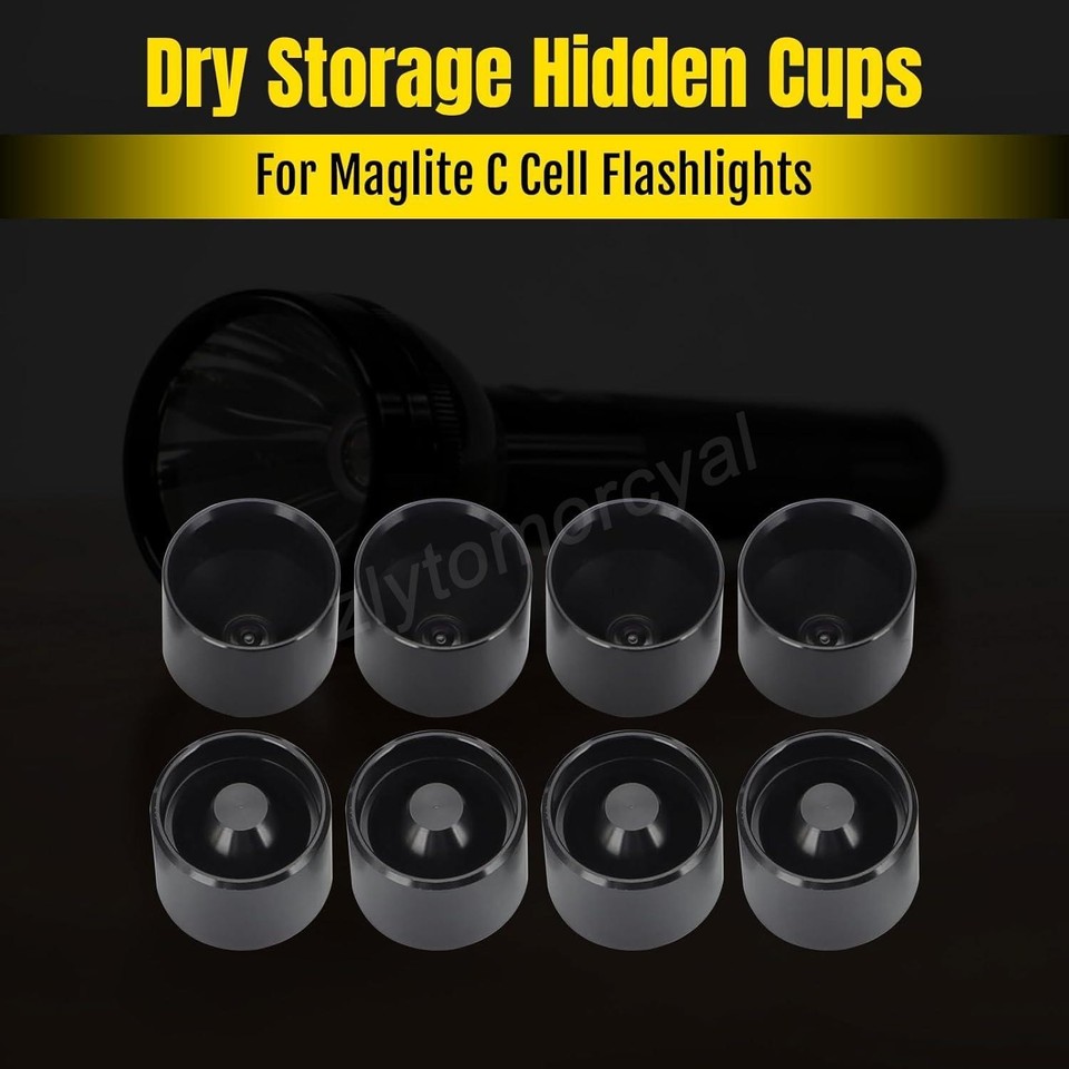 For Maglite C Cell Dry Storage Hidden Cups - Anodized Aluminum Non ...