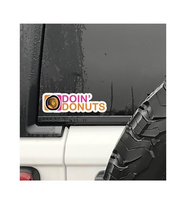 DOIN DONUTS RIM PRINTED DECAL CAR TRUCK WINDOW STICKER FUNNY RACING JDM ...