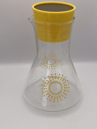 Pyrex Gold Atomic Pattern Mid Century Modern Carafe / Decanter Jug ...