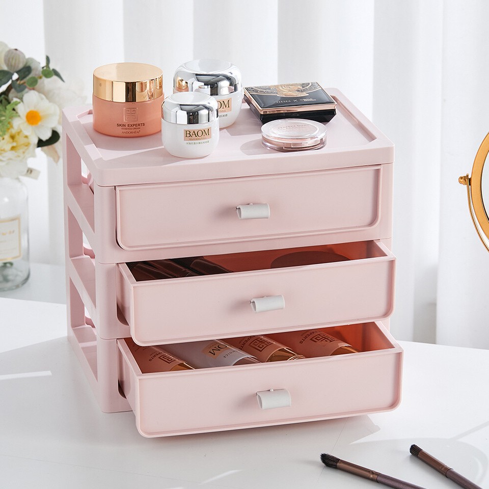 2-4 Tier Large Storage Box Office Home Desk Cosmetic Stationery Case ...