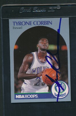 1990/91 Hoops #186 Tyrone Corbin Timberwolves Signed Auto *A1122 | eBay