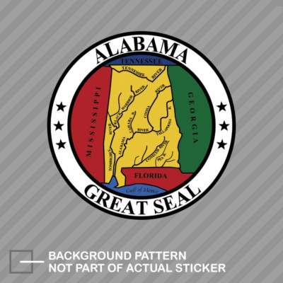 Alabama State Seal Sticker Decal Vinyl state yellowhammer dixie | eBay