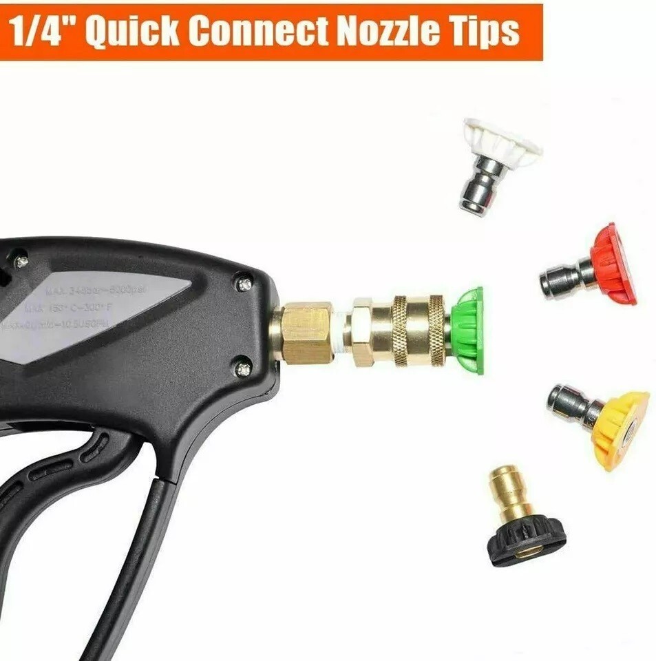 For 5X Pressure Washer Spray Nozzle Set Quick Connect 1/4" High Power ...