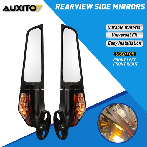 2X LED Signal Lamp Side Mirror Wind Swivel Wing Rearview w/ Blind Spot ...