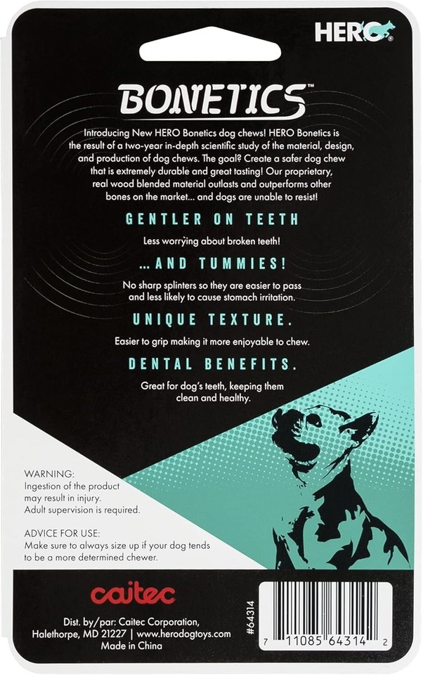 Caitec Hero Bonetics Femur Bone Dog Chew Toy Small Wood Flavor (64314) | eBay