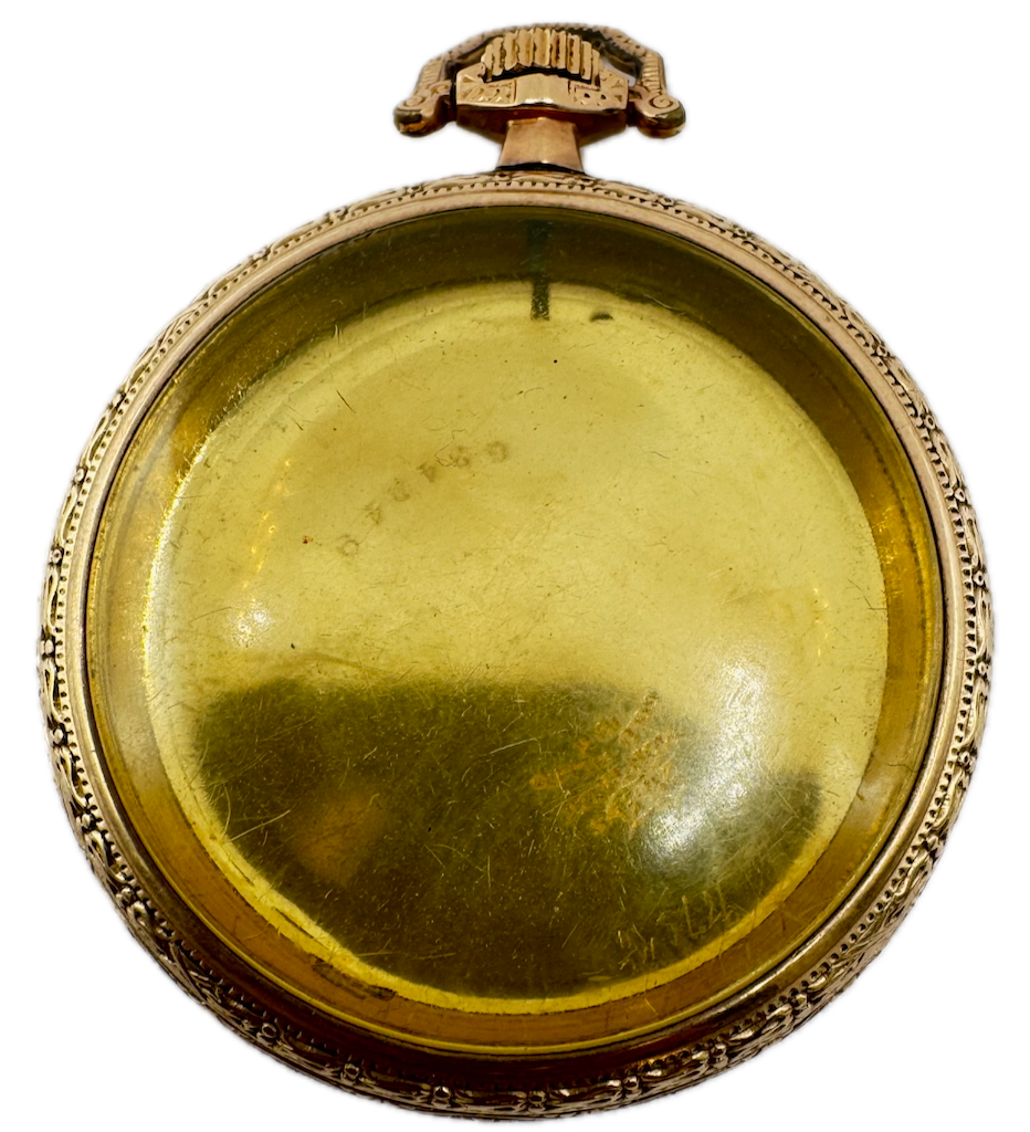 Antique 12 Size Fahy's Fancy Engraved Open Face Pocket Watch Case Gold ...