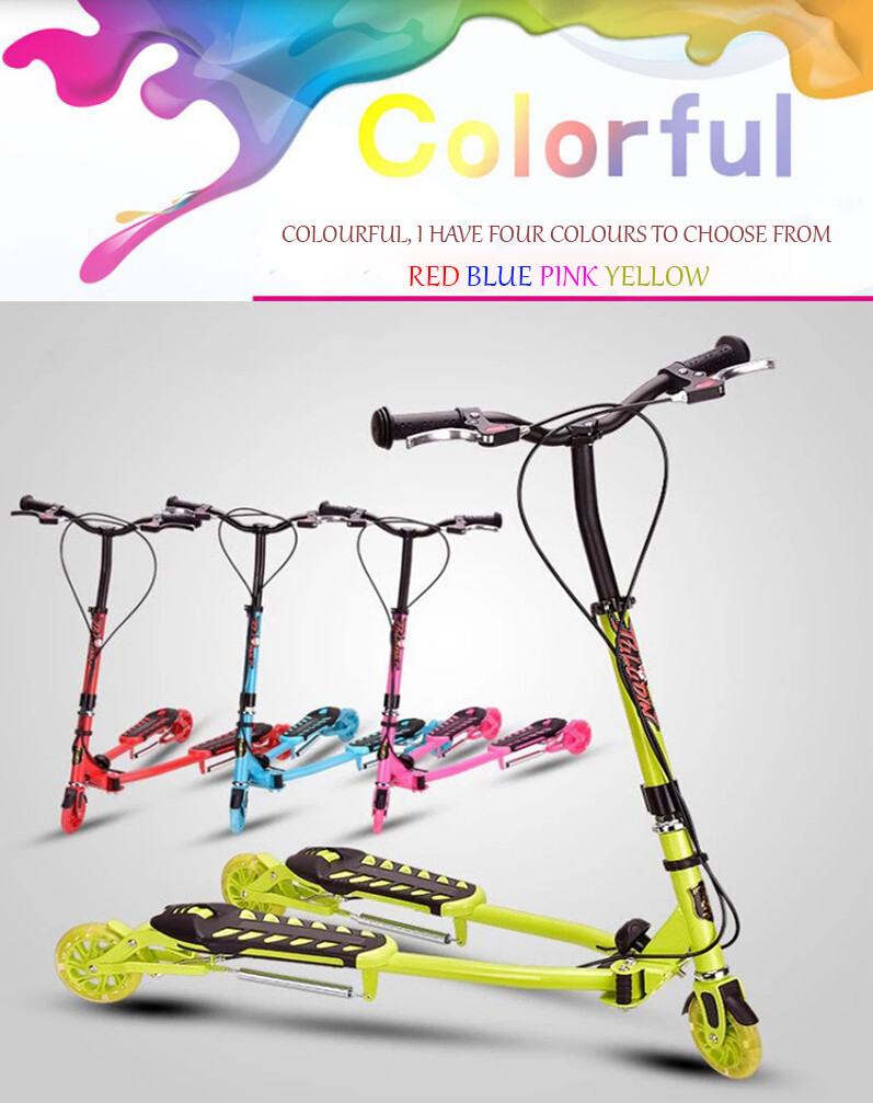 Best Children's Swing Frog Flicker Kick Led Three Wheel Scooter | eBay ...