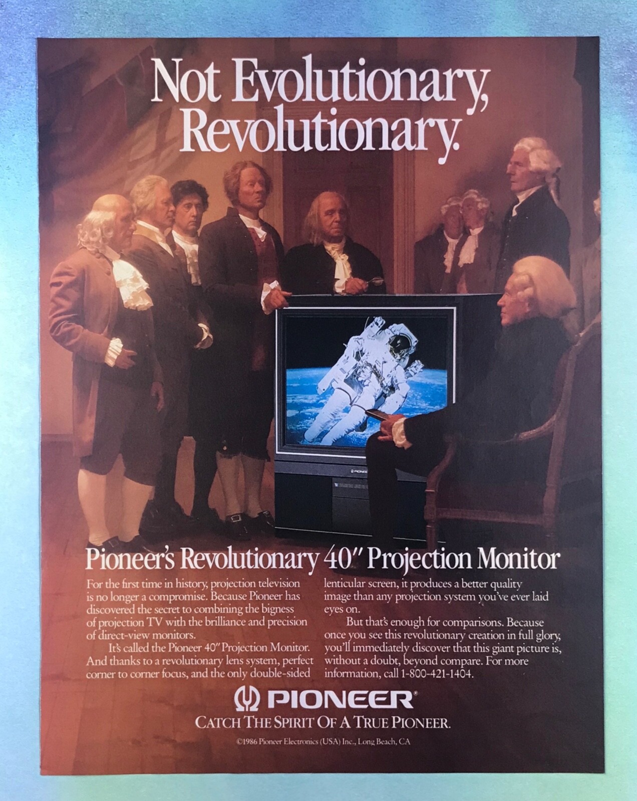 vintage 1980s magazine print ad PIONEER projection television TV ...