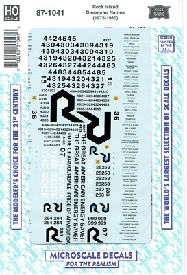 HO Scale Microscale 87-1041 Rock Island Blue Diesels w/Names 1975-80 ...