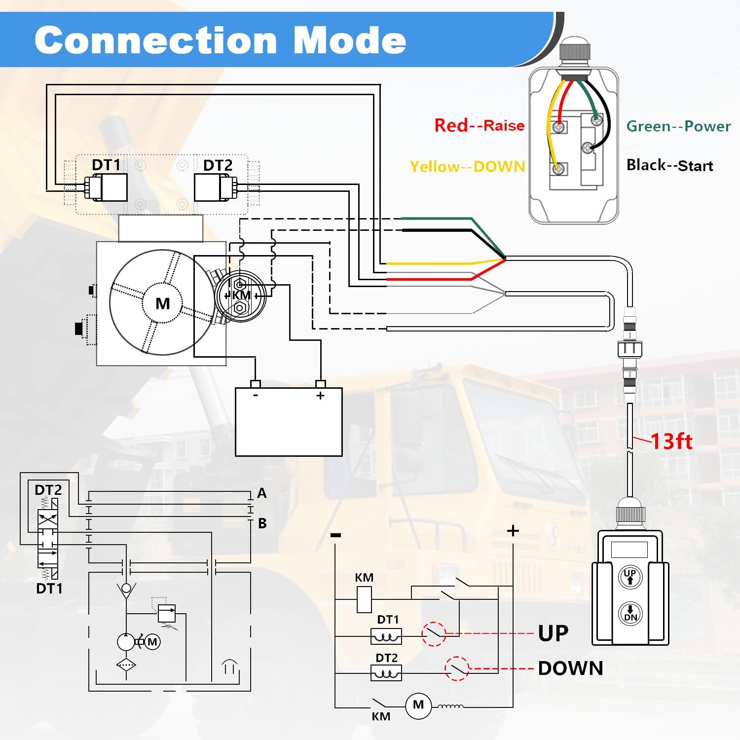 4 Wires Dump Trailer Remote Control Switch 12V DC Dump Trailer ...