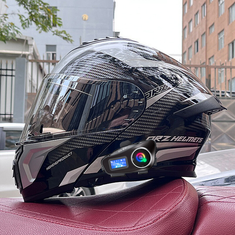 Modular Motorcycle Helmet Intercom Bluetooth Headset Dual Lens ...