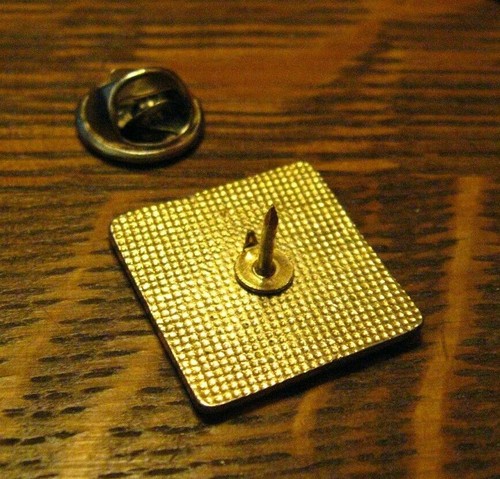 Blue Gold Military Uniform Lapel Pin - Vintage Enamel Stripe Square ...